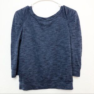 Free People | Tops | Free People Crew Neck Puff Shoulder Blue Top ...